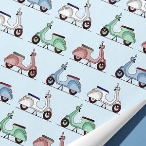 Lambretta / Vespa Style Wrapping Paper - Motorbike | Scooter | Moped ...