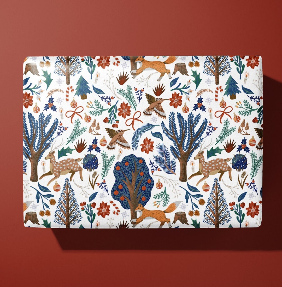 Woodland Wrapping Paper Hand Made - Etsy