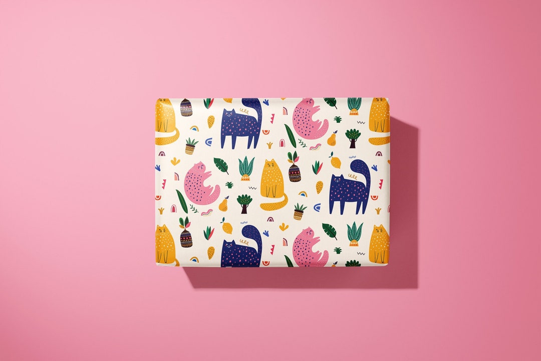 Funky Cat Wrapping Paper / Gift Wrap | Pet Gifts - Birthday - Ideal Gift - Etsy