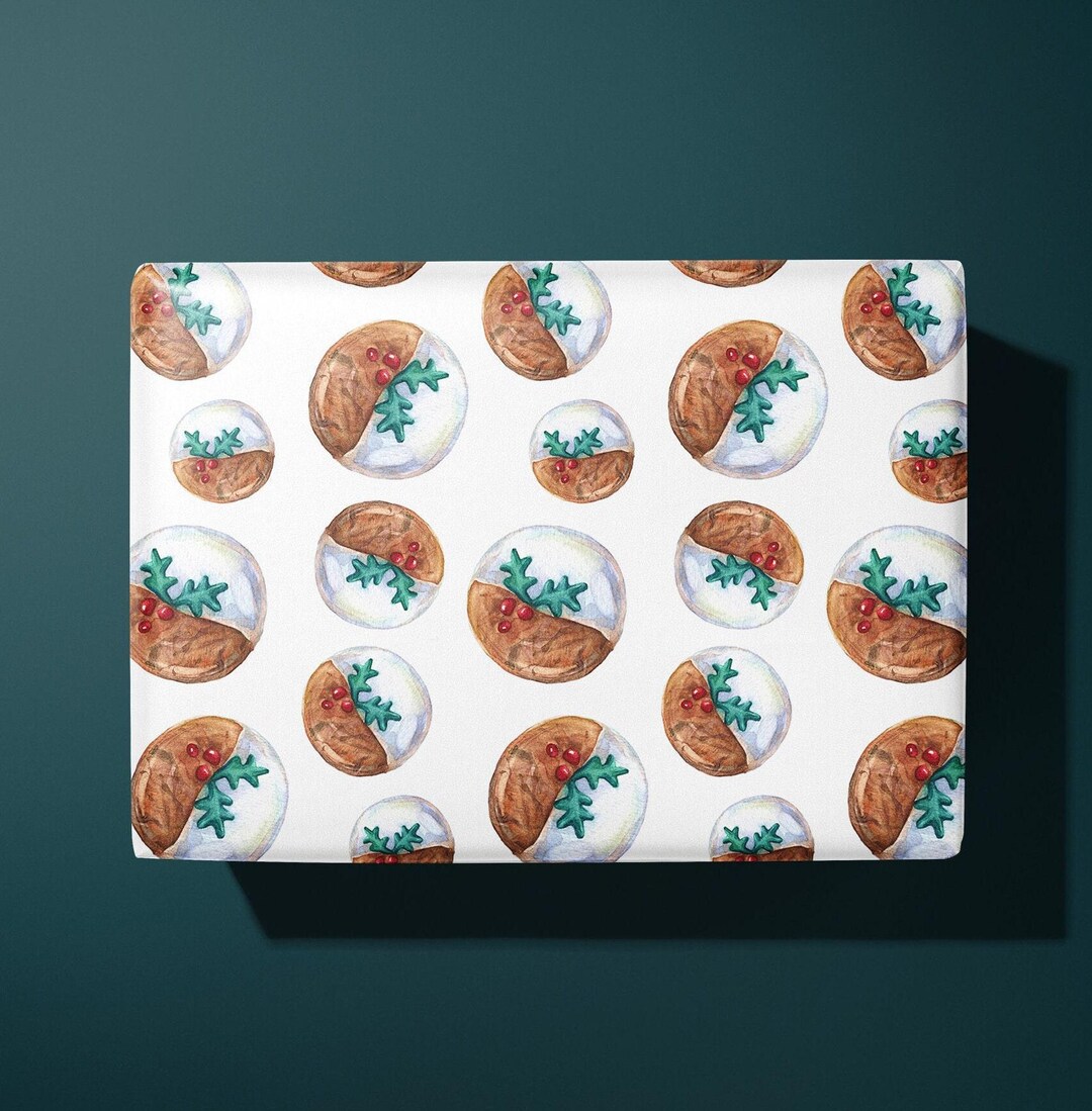 Christmas Pudding Pattern Wrapping Paper - Etsy