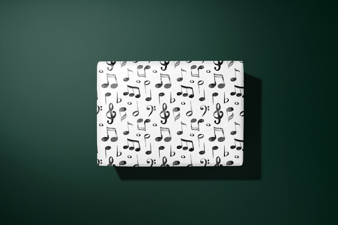 Musical Notes Wrapping Paper - Hand Illustrated - Gift Wrap - Ideal ...