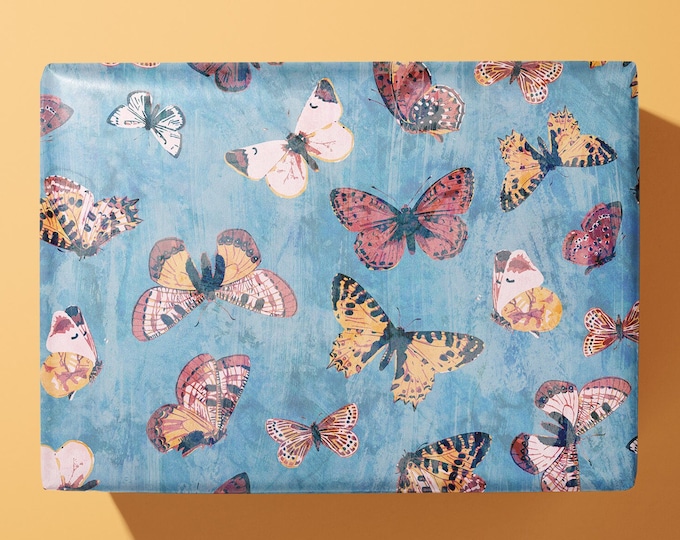 Butterfly Wrapping Paper Butterfly Birthday Paper, Butterfly Baby ...