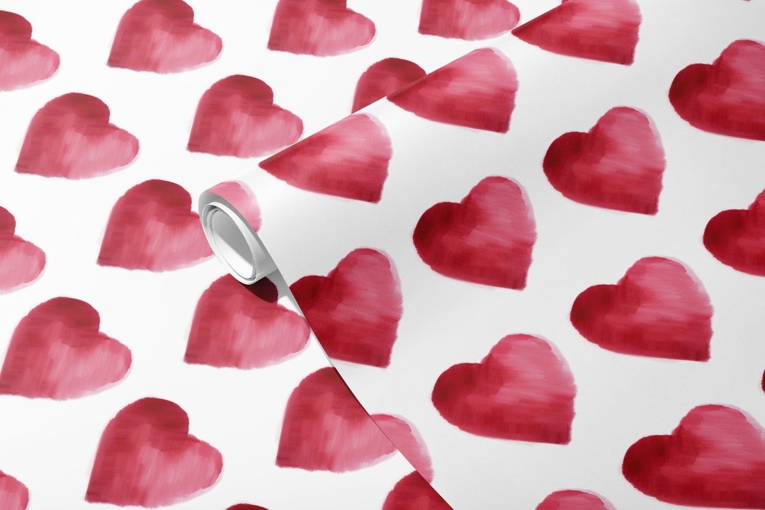 Love Hearts - Wrapping Paper / Gift Wrap - Handmade - Ideal Gift - Etsy