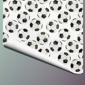 Football / Soccer Wrapping Paper - Hand Illustrated - Gift Wrap - Ideal ...