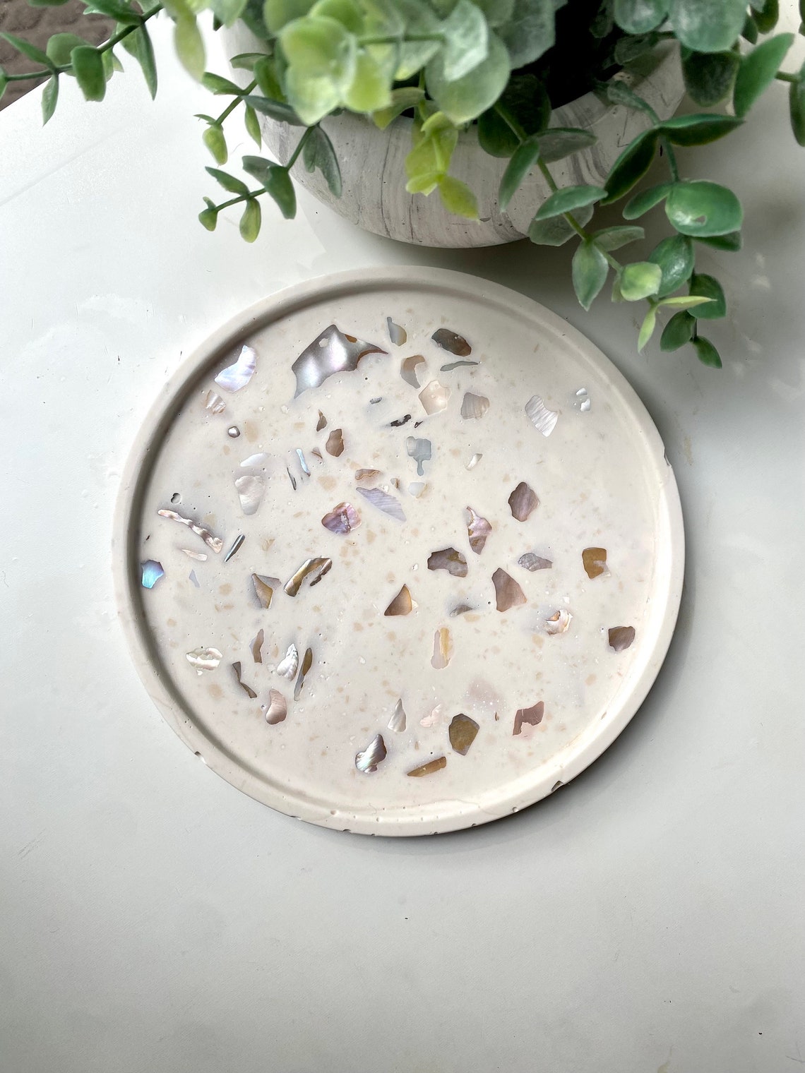 Seashell Terrazzo Tray Aesthetic Tray Minimalist Home Decor - Etsy