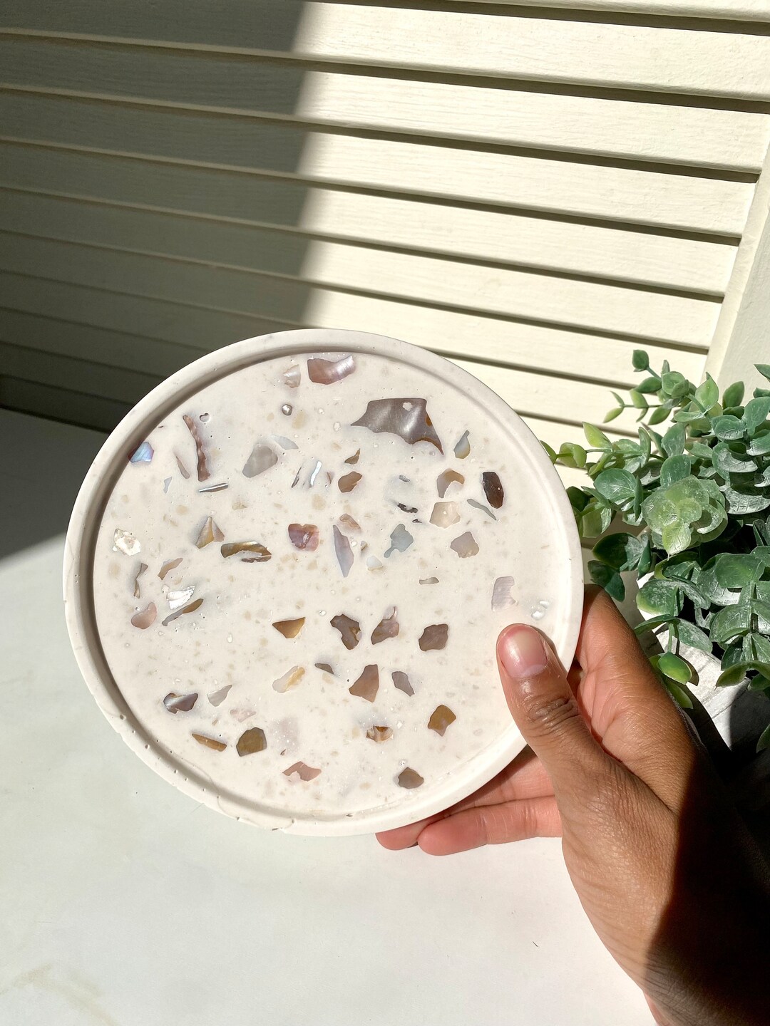 Seashell Terrazzo Tray Aesthetic Tray Minimalist Home Decor - Etsy