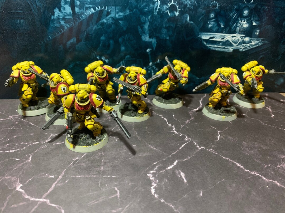 Wh40k Warhammer 40k Set of 8 Primaris Imperial Fist Assault Intercessor ...