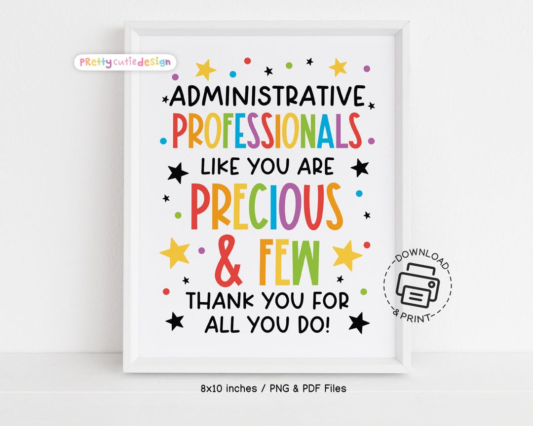 Administrative Professionals Day Sign Printable, Admin Week Office ...