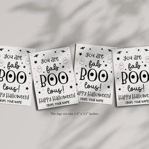 You Are Fab-boo-lous Halloween Gift Tags, Happy Halloween Party Trick ...