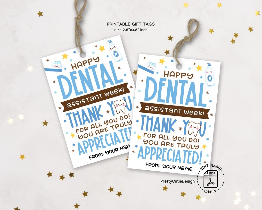 Dental Assistants Appreciation Gift Tag, Dental Assistants Thank You ...