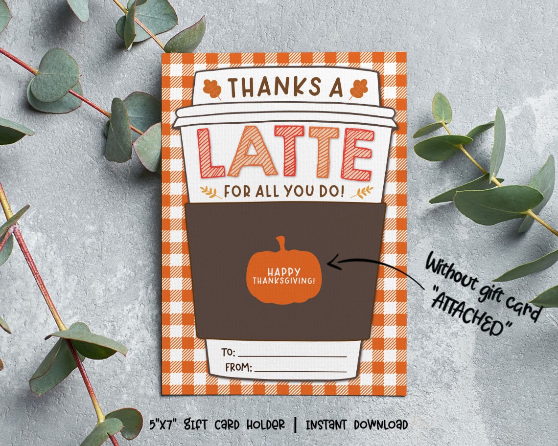 Thanks a Latte for All You Do Coffee Gift Card Holder - Etsy