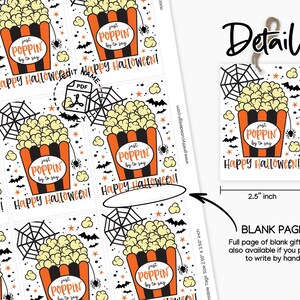 Printable Halloween Popcorn Gift Tags, POPPIN' by to Say Happy ...
