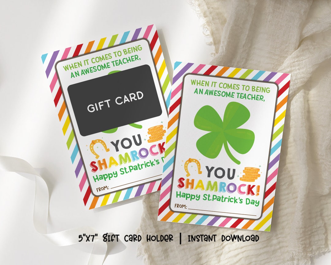 St Patricks Day Gift Card Holder, You Shamrock Teacher Appreciation ...