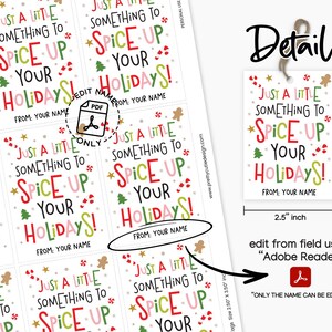 Christmas Gift Tags, Spice up Your Holidays Printable, Spicy Treat Bag ...