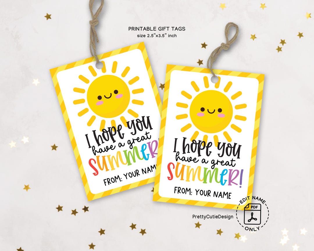Summer Gift Tag: Last Day of School Printable (2.5”x3.5”) - Etsy