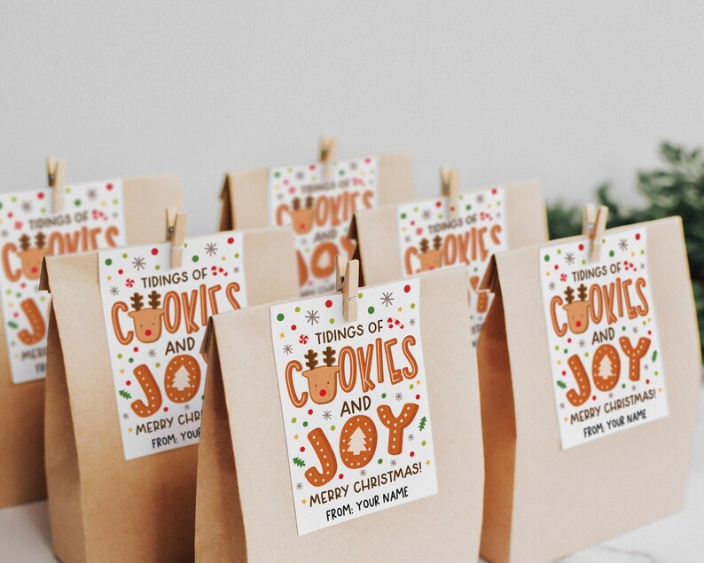 Christmas Gift Tags, Cookies and Joy Printables, Holiday Treat Labels ...
