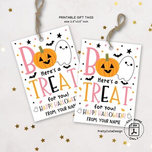 Halloween Gift Tags Printable, Boo Here’s a Treat for You, Candy Goodie ...