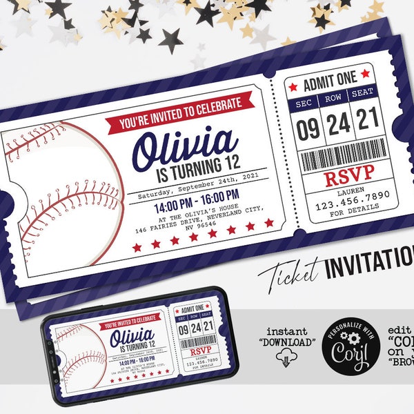 Baseball Invitation - Etsy