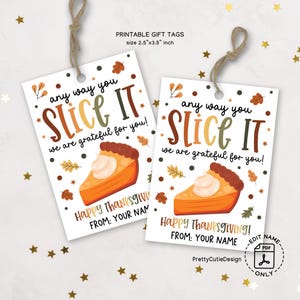 Thanksgiving Gift Tags Printable, Any Way You Slice It We Are Grateful ...
