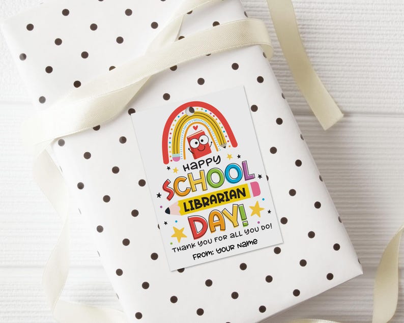 Printable Library Teacher Gift Tags, School Librarian Appreciation Tags ...