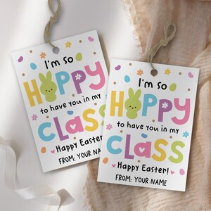 Easter Bunny Favor Tags Printable, Happy Easter Gift Tags, School ...