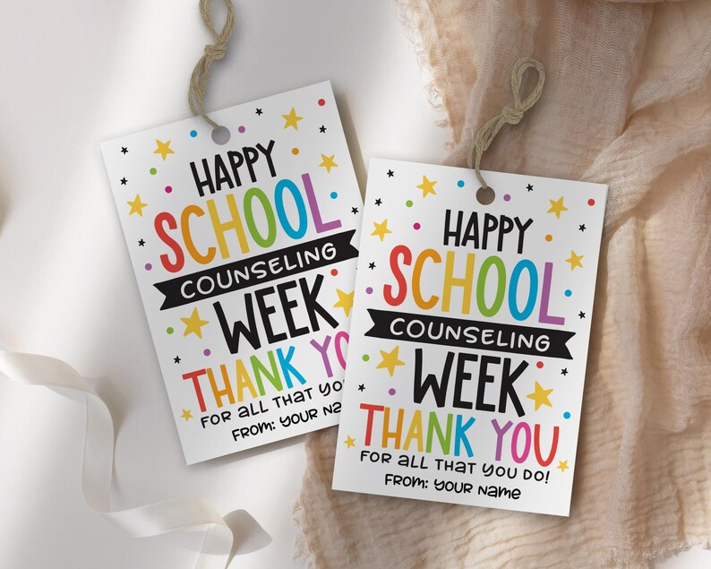 School Counseling Week Gift Tags Printable, Counselor Appreciation ...