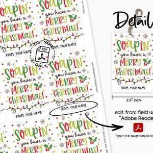 Christmas Soap Tag for Christmas Gifts Tag, Soapin You Have a Merry ...