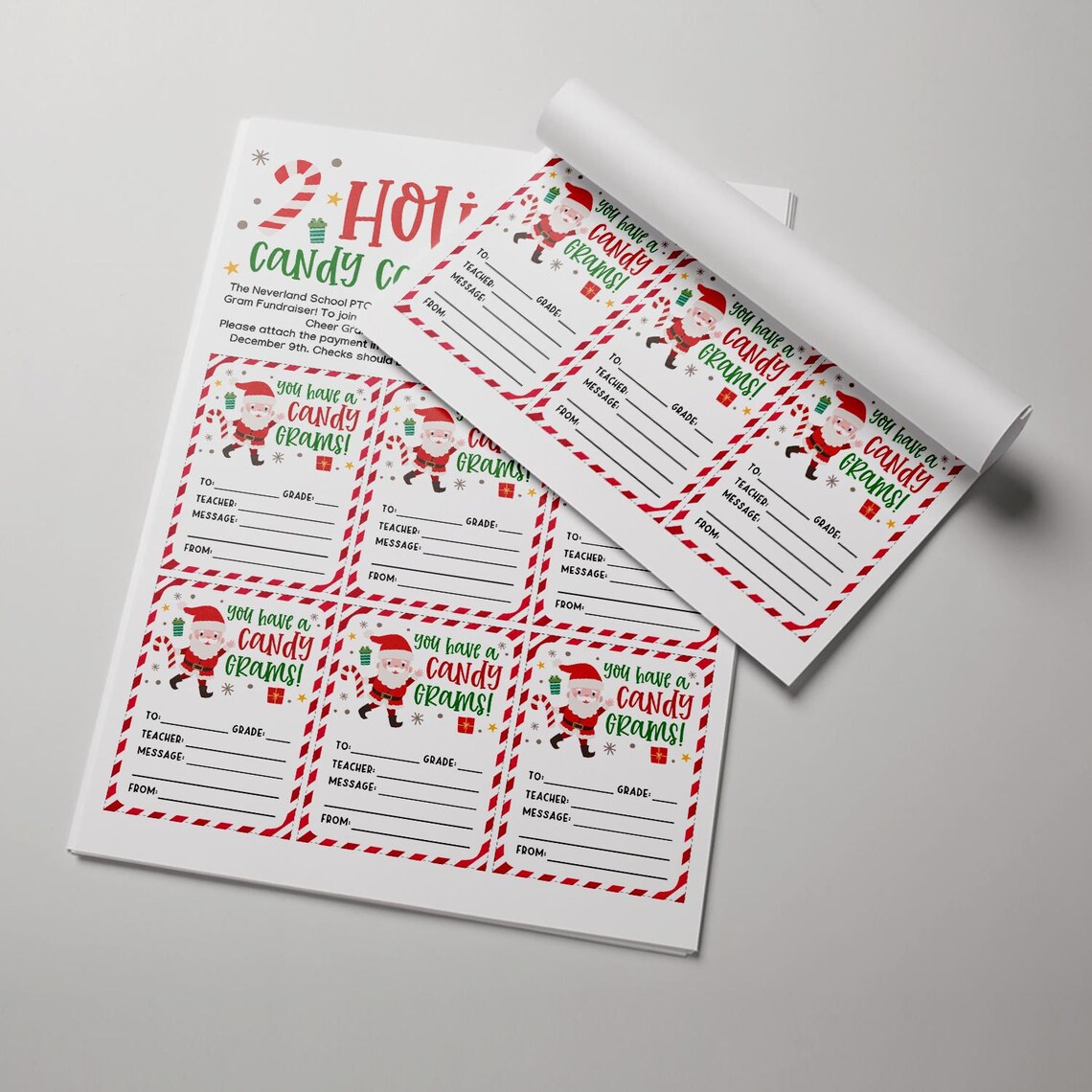 Holiday Candy Cane Grams, Canva Template, School PTO Fundraiser Order ...