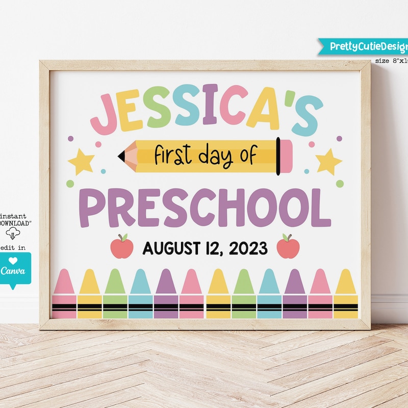 Preschool Sign - Etsy
