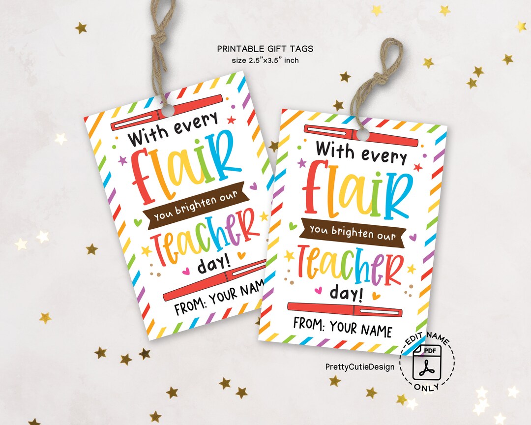 Teacher Appreciation Week Printable Gift Tags, Teacher Highlighter Gift ...