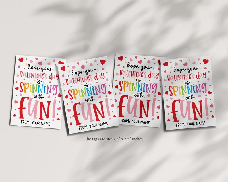 Fidget Spinner Valentine Gift Tag Printable, Spinning With Fun ...
