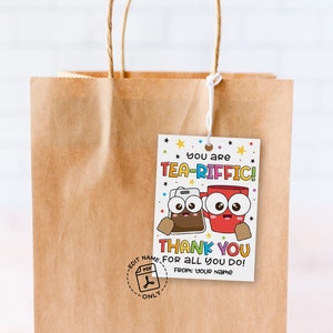 Tea-riffic Teacher Appreciation Tag Printable, Thank You Teacher Tea ...