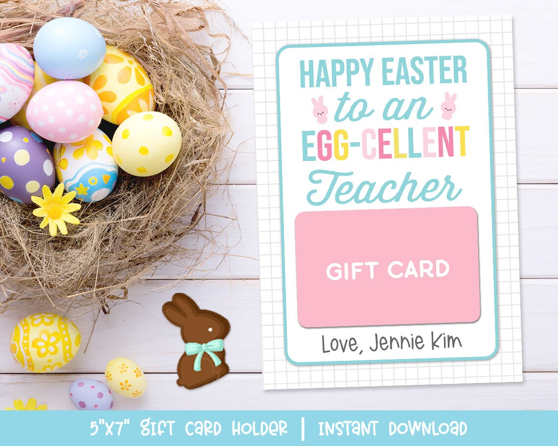 Happy Easter to an Egg-cellent Teacher Pastel Color Easter - Etsy