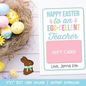 Happy Easter to an Egg-cellent Teacher, Pastel Color Easter Coffee Gift ...
