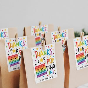 Pop It Gift Tags Printable: Rainbow Back to School Favor Tags (PDF ...
