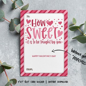 How Sweet It is to Be Taught by You, Valentines Day Teacher Greeting ...