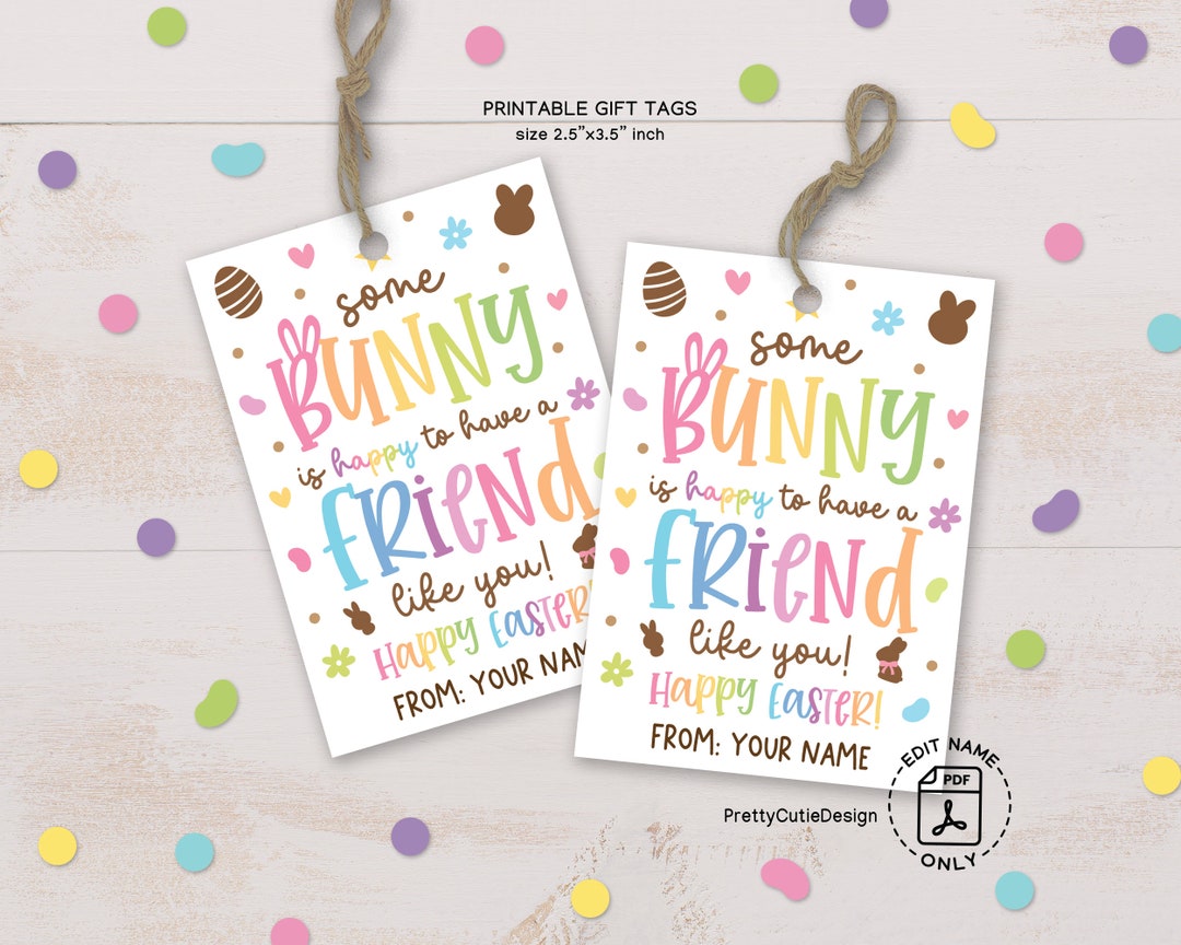 Happy Easter Printable Gift Tags, School Easter Classroom Gift Tag ...