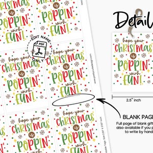 Printables Christmas Gift Tags, Pop It Tag Christmas School Gift Tags ...
