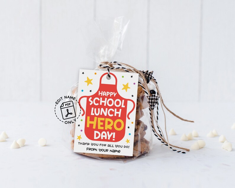 School Lunch Hero Day Gift Tag: Staff Appreciation Printable (PDF) - Etsy