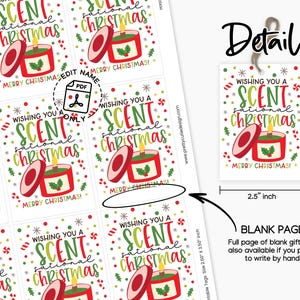 Wishing You a Scentsational Christmas Gift Tag, Printable Holiday ...
