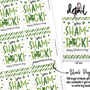St Patricks Day Printable Tags, You Shamrock Gift Tag, Kids St Patricks ...