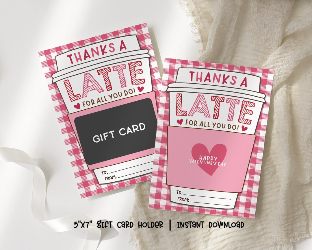 Thanks a Latte for All You Do, Valentines Day Coffee Cup Greeting Card ...