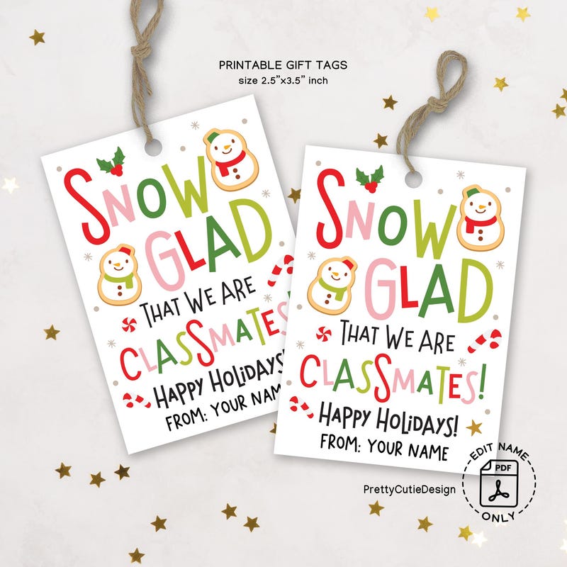 Holiday Tags Classmate - Etsy