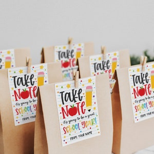 Back to School Gift Tags: Note Theme, Teacher & Student Welcome (PDF ...