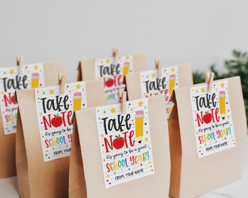 Back to School Gift Tags: Note Theme, Teacher & Student Welcome (PDF ...