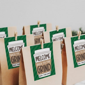 Back to School Coffee Gift Tags, Welcome Back to the Grind, First Day ...