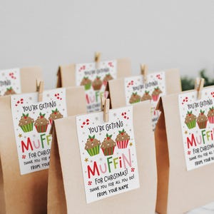 Christmas Gift Tags, Muffin Pun Printable, Coworker Teacher ...