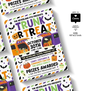 Editable Trunk or Treat Flyer: Halloween School Event, Car Contest ...