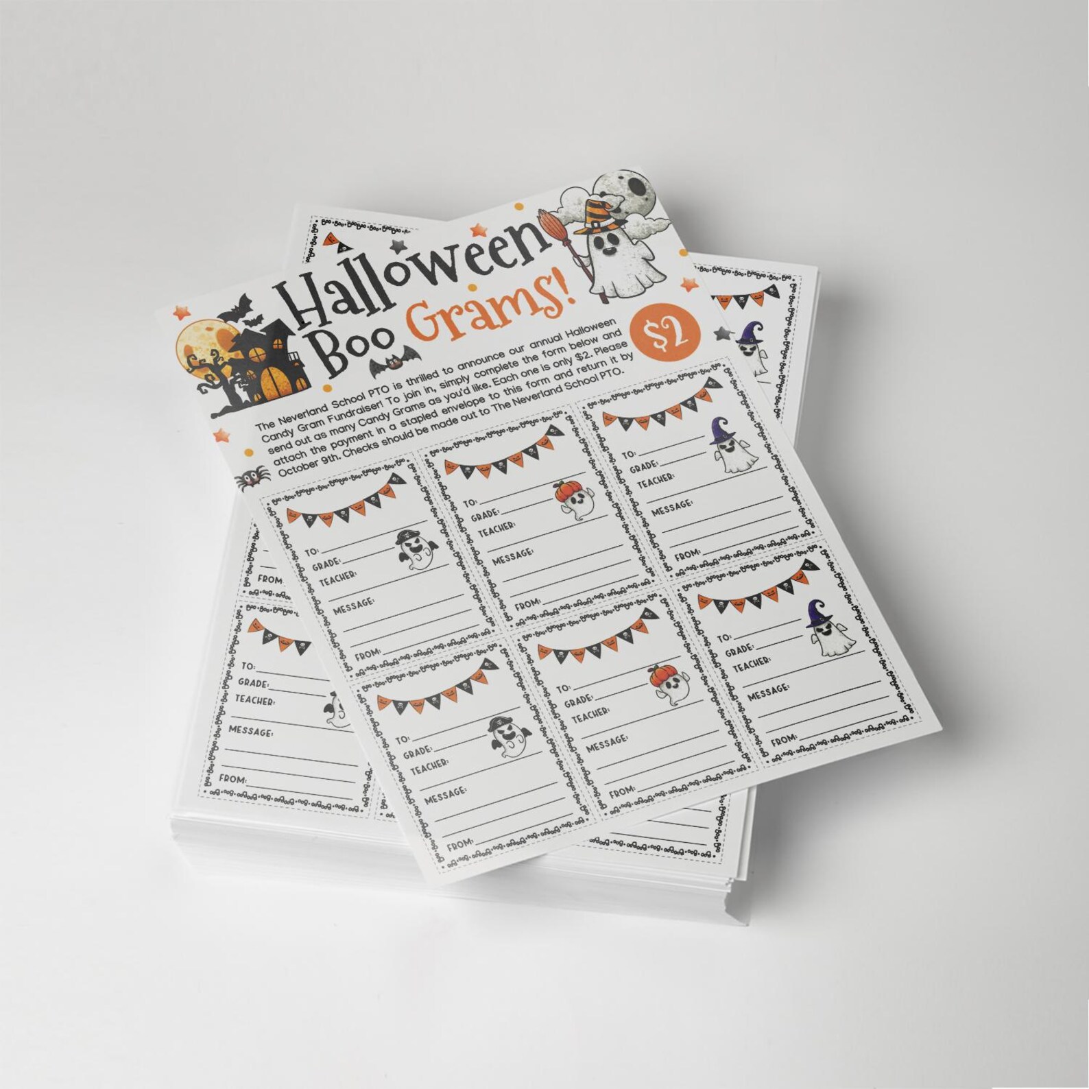 Halloween Boo Grams, School PTO Fundraiser Flyer (digital Download) - Etsy
