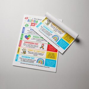 Autism Awareness Spirit Week Flyer Template, School Spirit Week ...